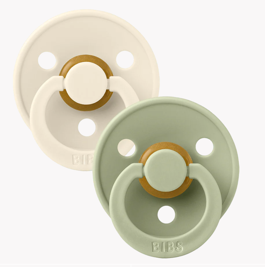 Symmetrical Pacifier Ivory/Sage 2 Pack Size 2 | Aunty & Me